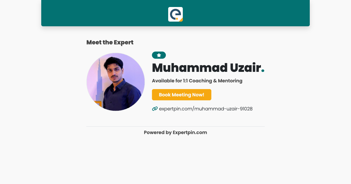 Muhammad Uzair. E-meet on Expertpin